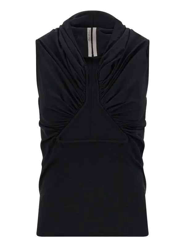 Rick Owens Jersey Ss Prong Top - Black