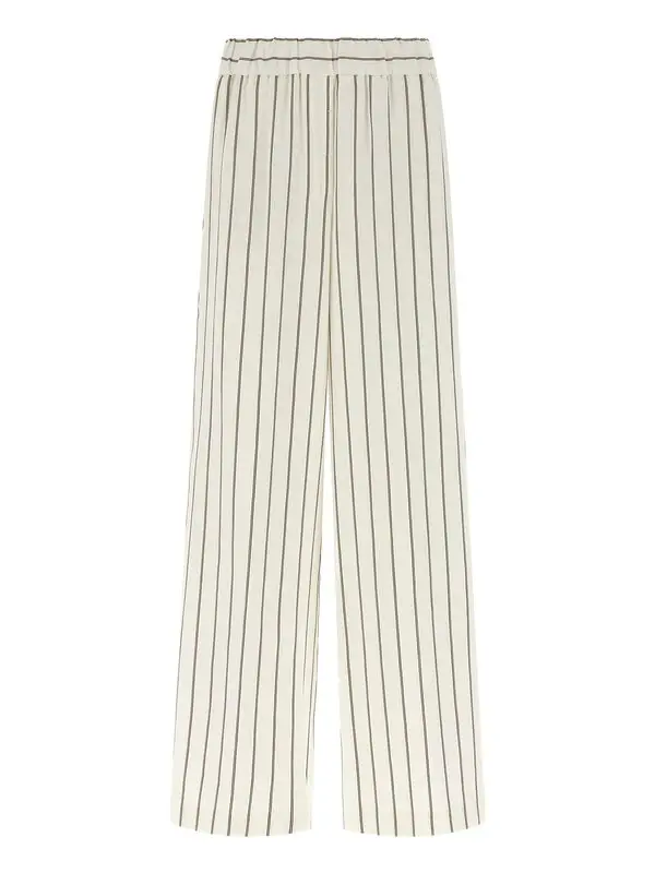 Peserico Pinstriped Twill Pants - White