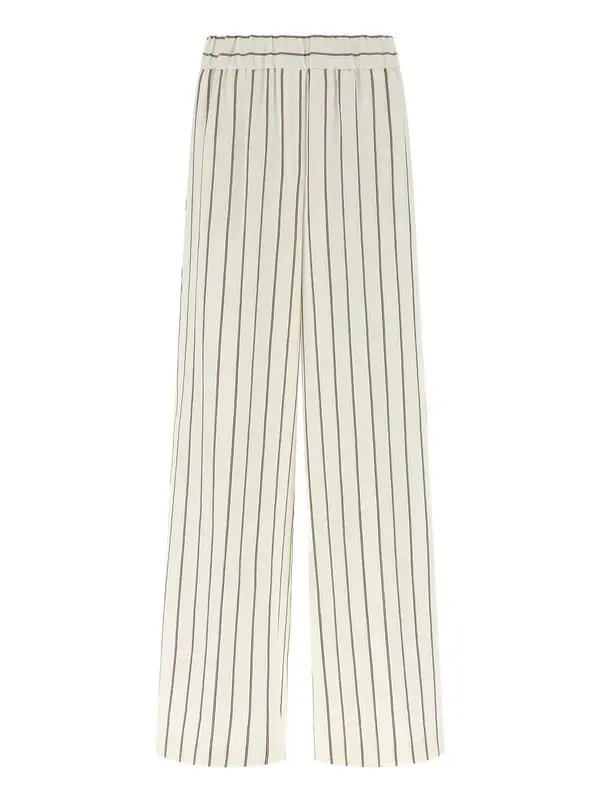 Peserico Pinstriped Twill Pants - White