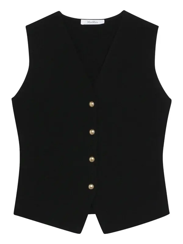 Max Mara Viscose Crepe Yarn Vest - Black