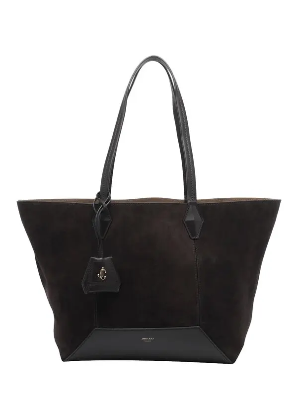 JIMMY CHOO Suede Diamond Tote Bag - Brown
