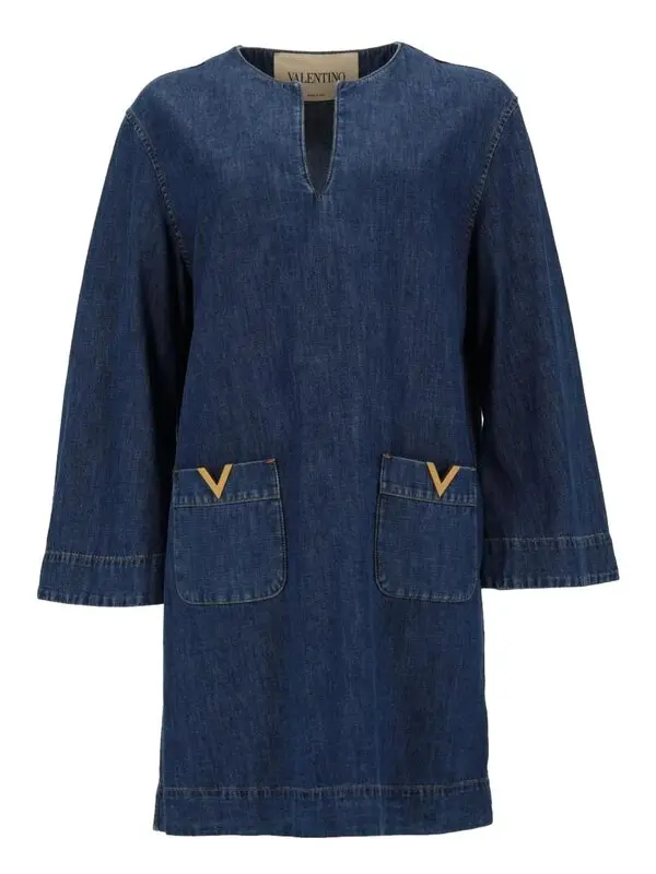 Valentino Garavani Chambray Denim Dress - Blue