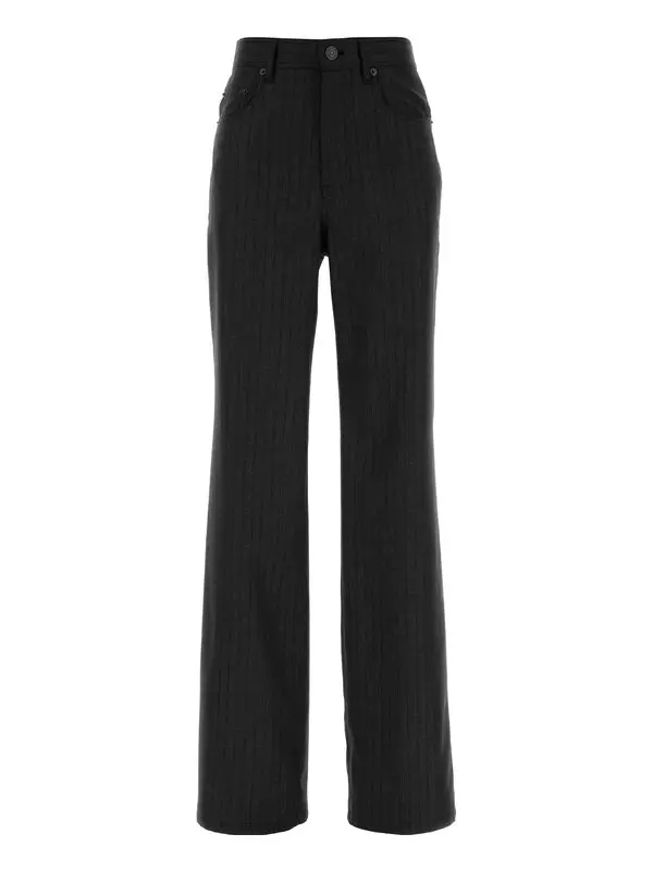 Balenciaga Embroidered Wool Palazzo Pant - Multicolor