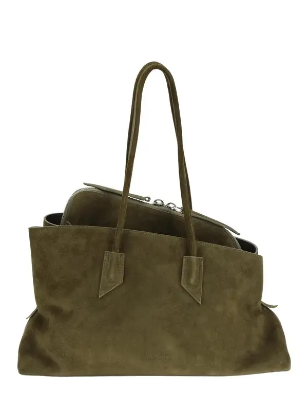 Attico La Passeggiata Suede Shoulder Bag - Green
