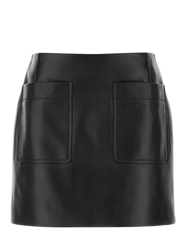 Bottega Veneta Leather Mini Skirt - Black