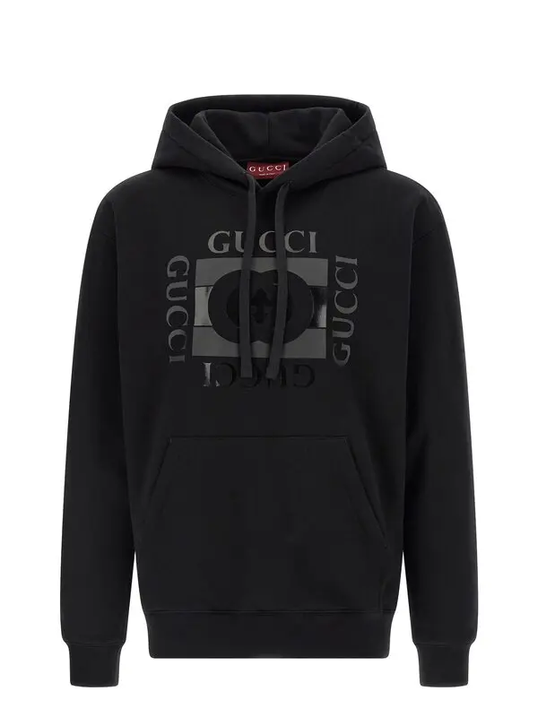 Gucci Incrocio Gg Cotton Hoodie - Black