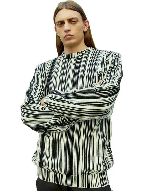 VTMNTS Striped Knit Sweater - Black