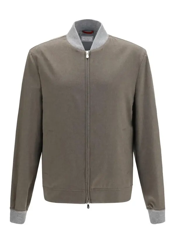Brunello Cucinelli Cashmere Zip Up Jacket - Green