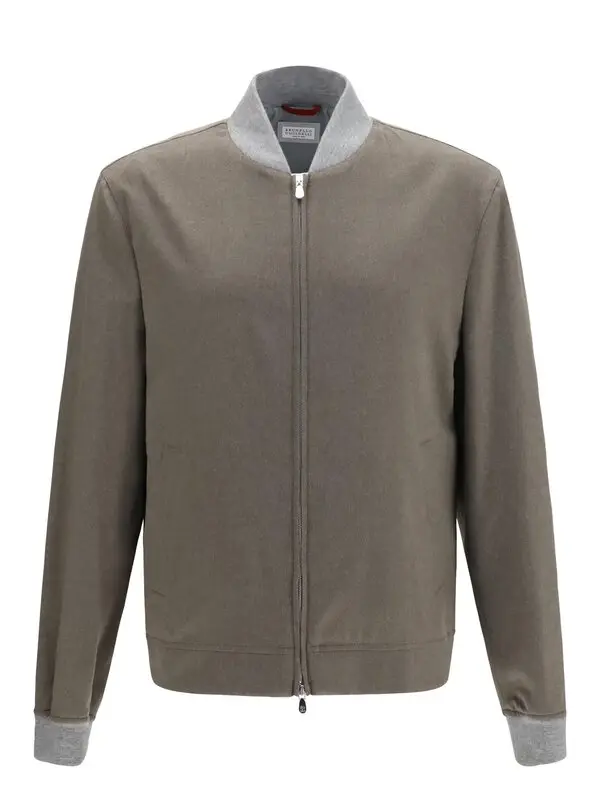 Brunello Cucinelli Cashmere Zip Up Jacket - Green