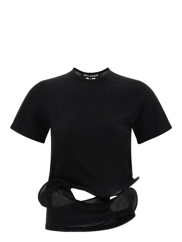 Junya Watanabe Sculptural Background T-shirt - Black