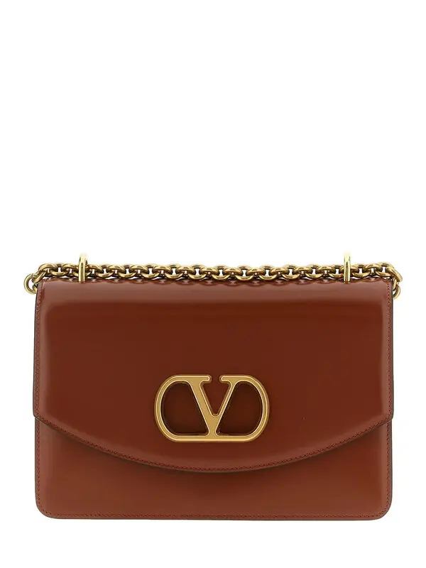 Valentino Garavani Vain Leather Shoulder Bag - Brown
