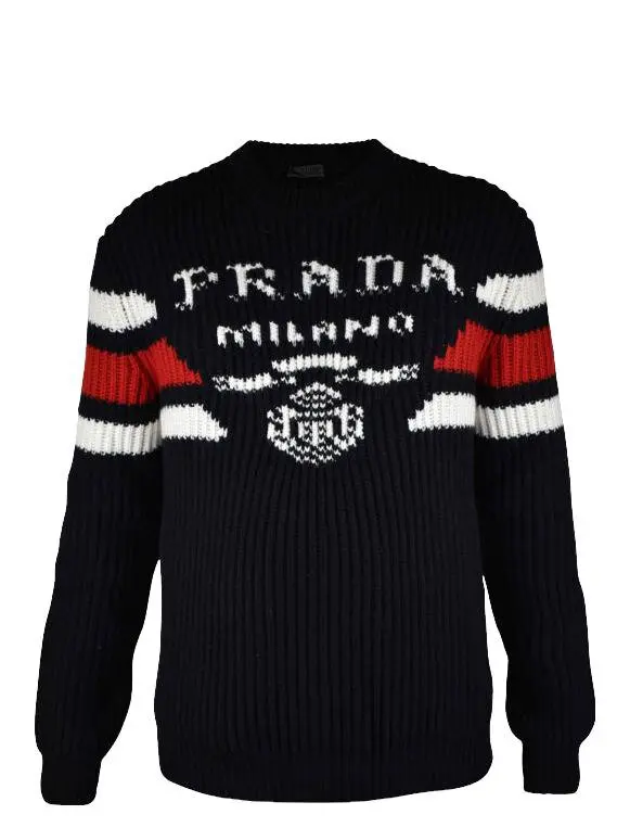 Prada Cashmere Crew Neck Sweater - Black