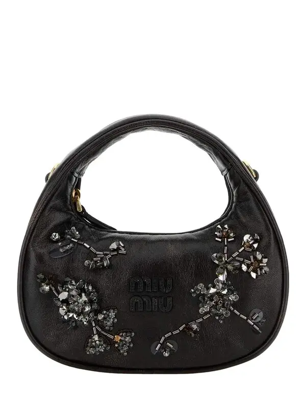 Miu Miu Dark Nappa Leather Handbag - Brown