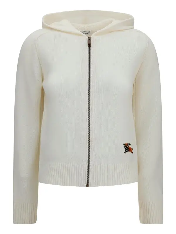 Burberry Wool Hooded Cardigan - Multicolor
