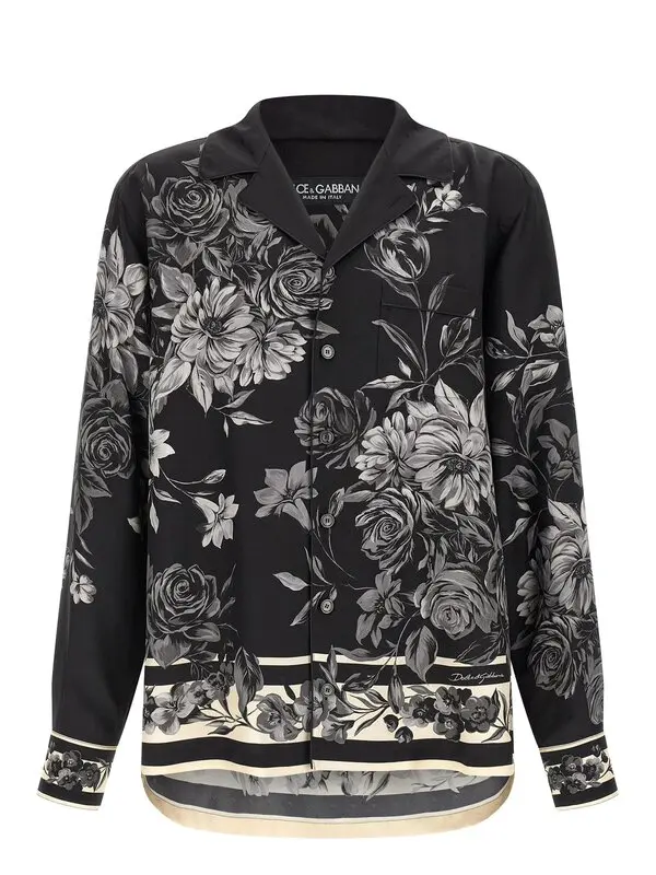 Dolce & Gabbana Bouquet Fiori' Shirt - Black