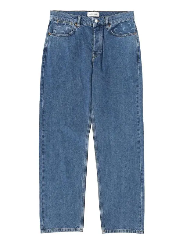 MARINE SERRE Moon Waxed Jeans - Blue