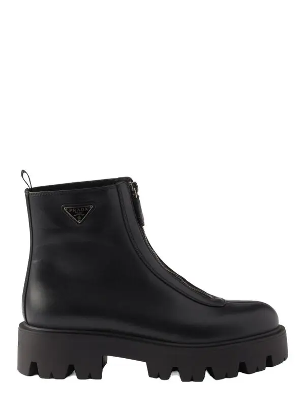 Prada Leather Ankle Boots - Multicolor