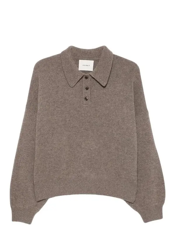 LISA YANG Cashmere Polo Top - Brown