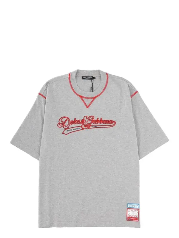 Dolce & Gabbana T-shirt Con Logo Ricamato - Gray