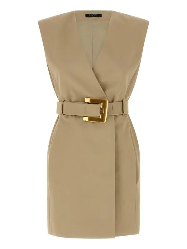 Balmain Anthem' Dress - Cream