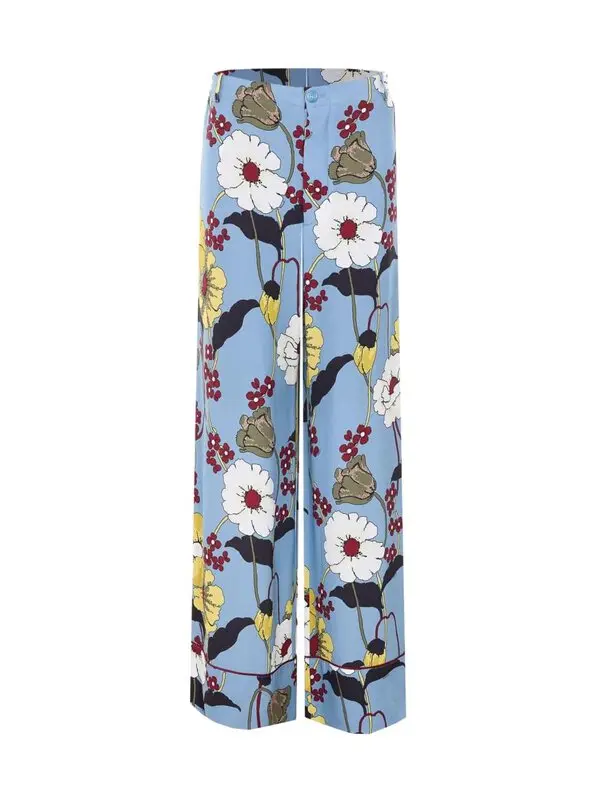 Marni Palazzo Pants With Melodia Print - Blue