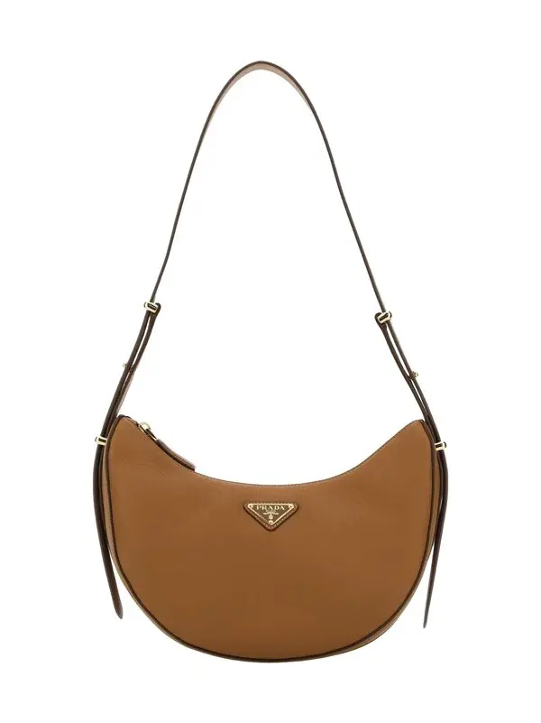 Prada Camel Leather Shoulder Bag - Brown