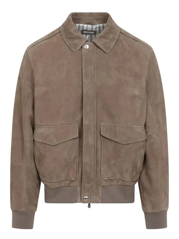 Brunello Cucinelli Leather Bomber Jacket - Multicolor