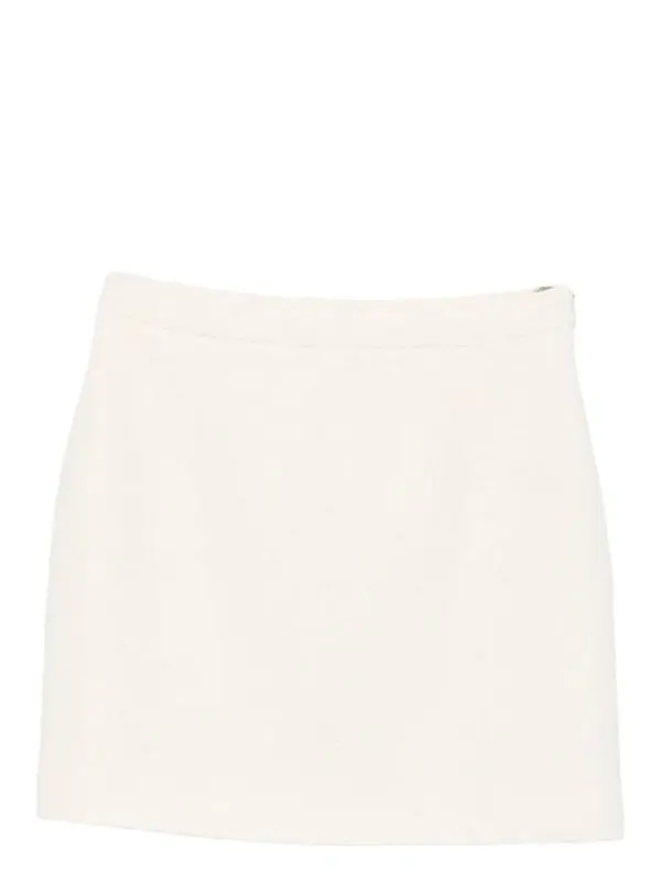 Alessandra Rich Bouclé-knit Straight Skirt - Cream