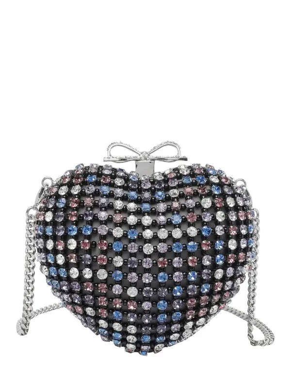 SELF-PORTRAIT Crystal Heart Clutch - Multicolor