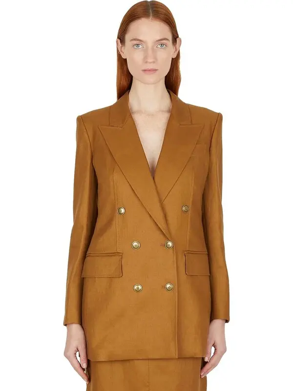 Max Mara Verace Double Breasted Blazer - Brown
