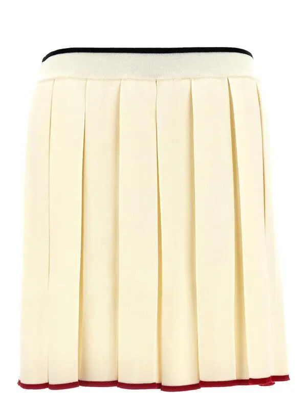 Thom Browne Knitted Pleated Skirt - White