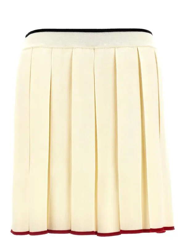 Thom Browne Knitted Pleated Skirt - White