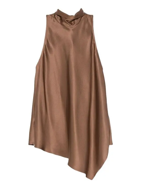 Brunello Cucinelli Silk Asymmetric Top - Multicolor