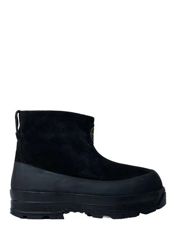 Stone Island Suede Logo Patch Boots - Black
