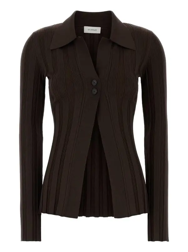 Sportmax Stretch Viscose Blend Albio Cardigan - Brown
