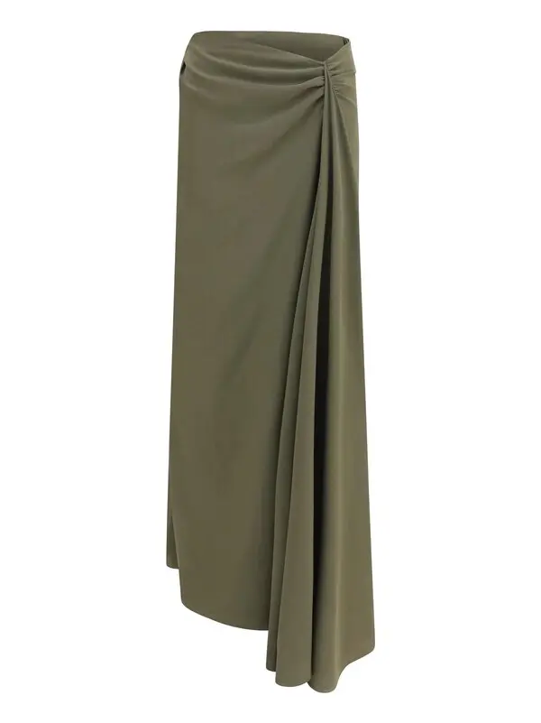Alexander McQueen Draped Long Skirt - Green