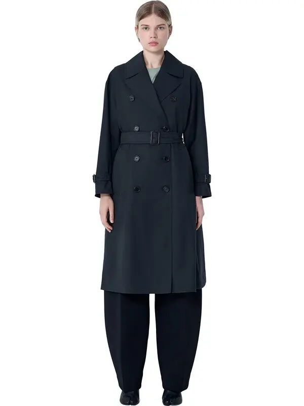 Max Mara Cotton-blend Gabardine Rain Trench Coat - Black