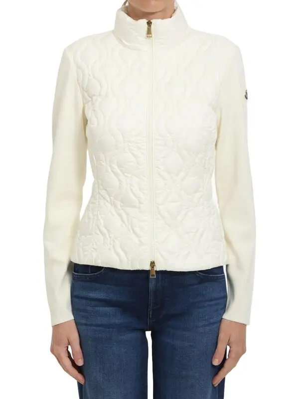 Moncler Wool And Nylon Padded Cardigan - Multicolor