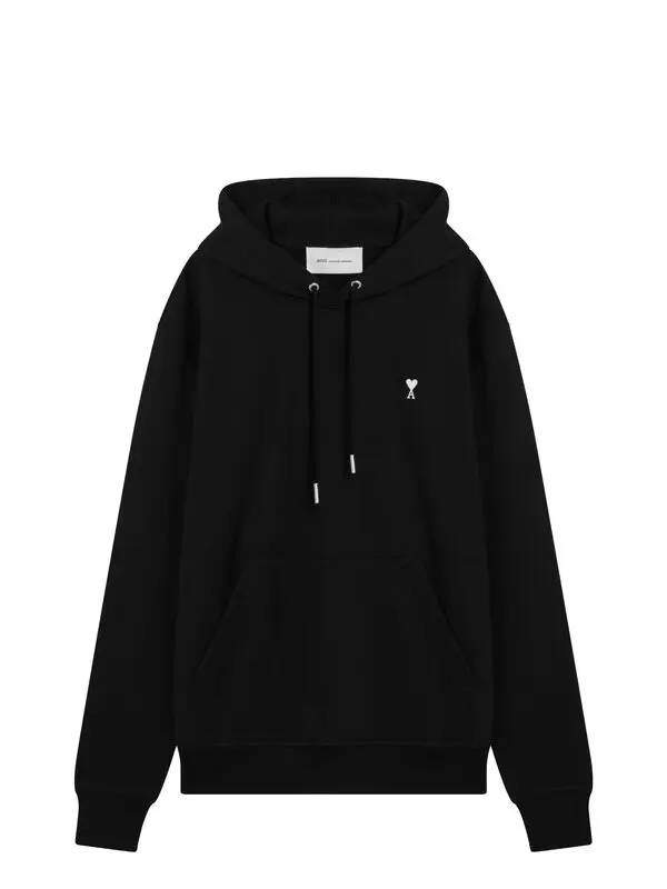 AMI Paris De Coeur Hooded Sweatshirt - Black
