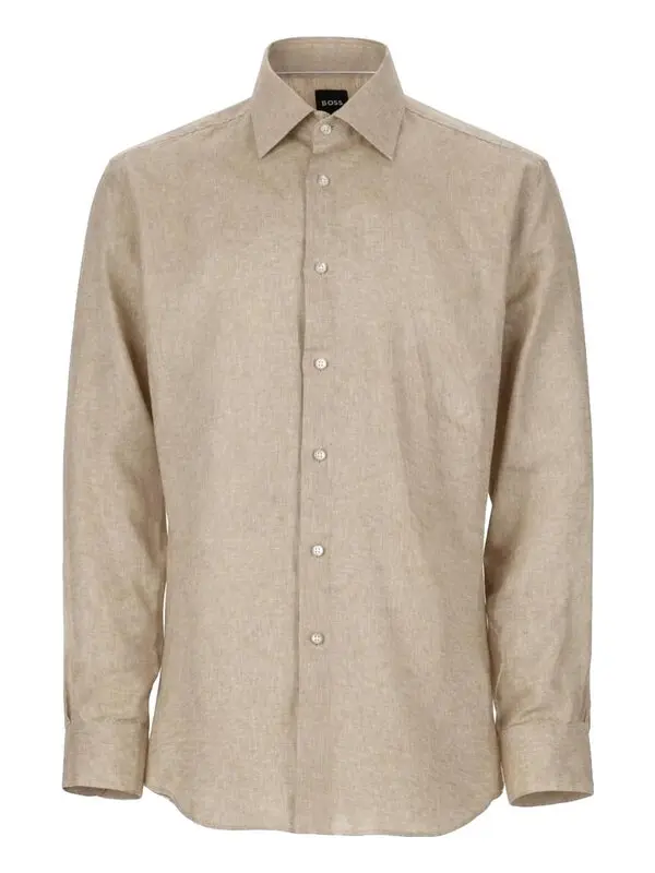 BOSS Camicia In Lino - Cream