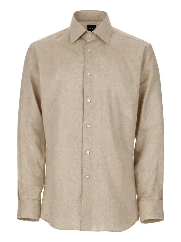 BOSS Camicia In Lino - Cream