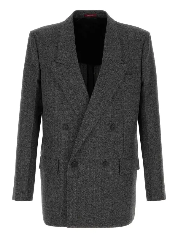 Gucci Melange Charcoal Wool Blazer - Gray