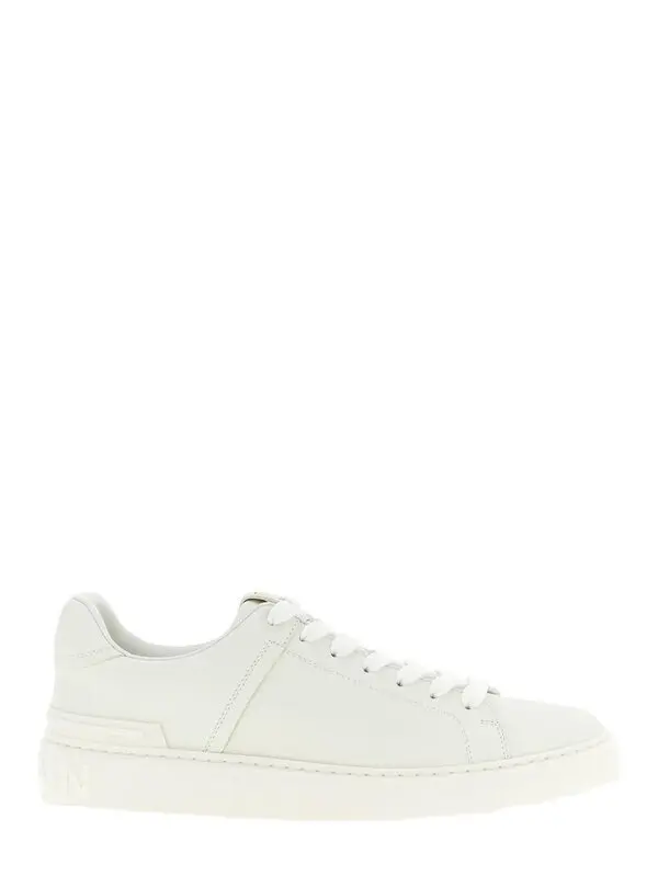 Balmain B-cout Smooth Leather Sneakers - White