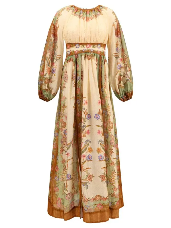 Zimmermann Indra Elasticated Waist Maxi Dress - Multicolor