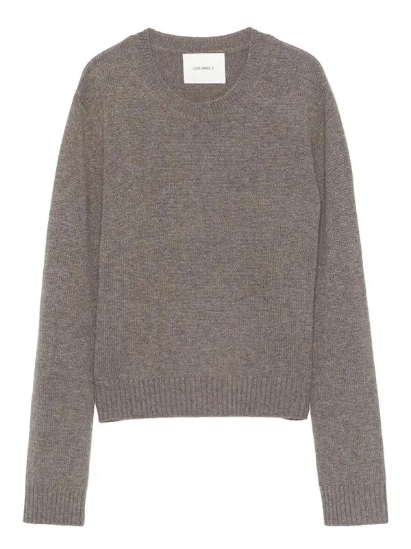 LISA YANG Cashmere Crew Neck Pullover - Brown