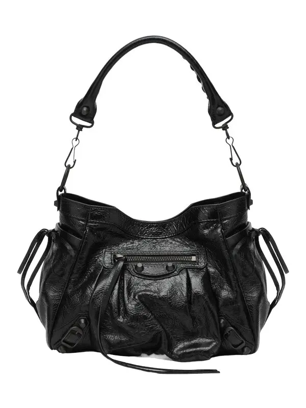 Balenciaga Le City Small Bucket Bag In Lambskin - Black