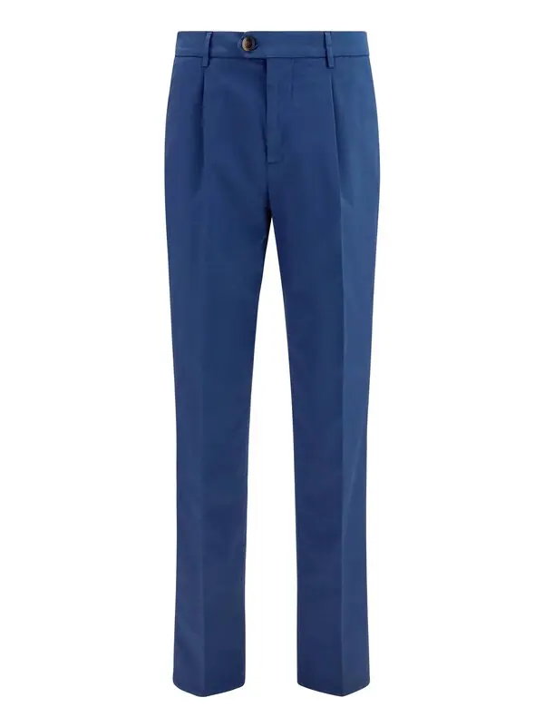 Brunello Cucinelli Cotton Blend Chino Pants - Blue