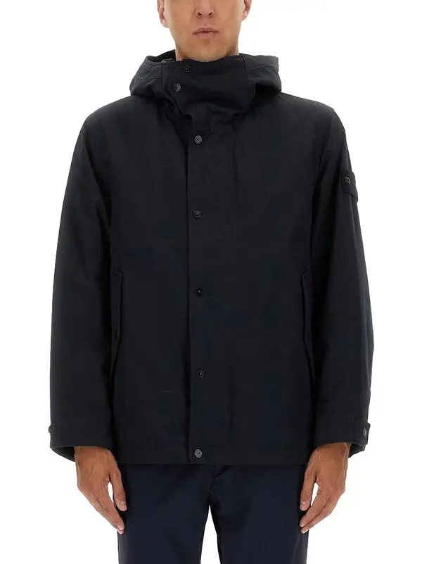 Stone Island Waterproof Jacket With Hood - Blue