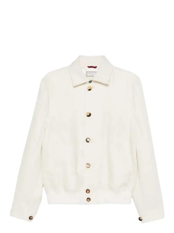 Brunello Cucinelli Hopsack Shirt Jacket - White