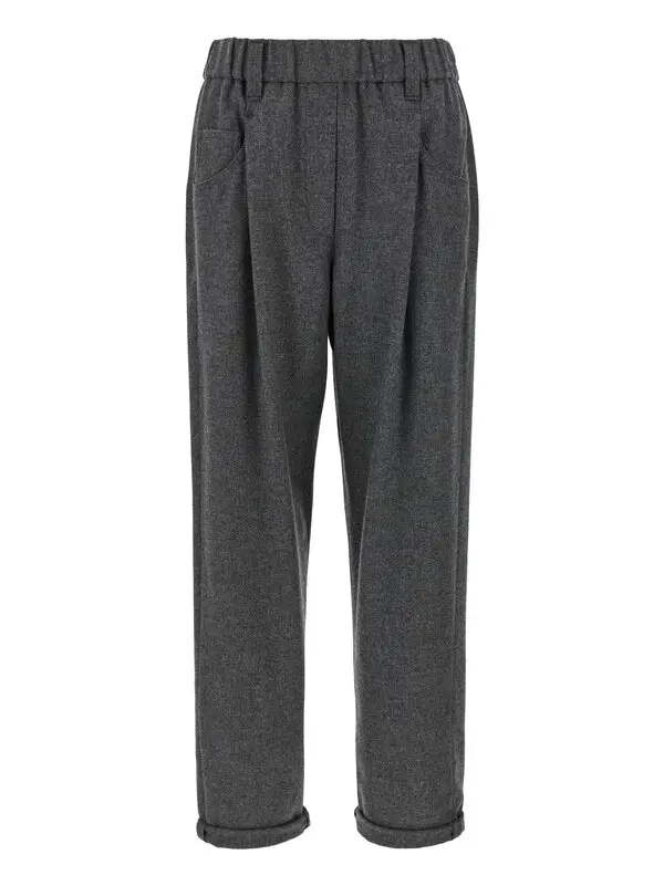 Brunello Cucinelli Wool And Cashmere Pants - Gray